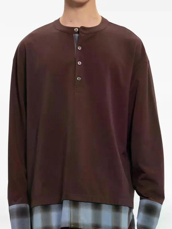FENG CHEN WANG Layered-effect Henley T-shirt