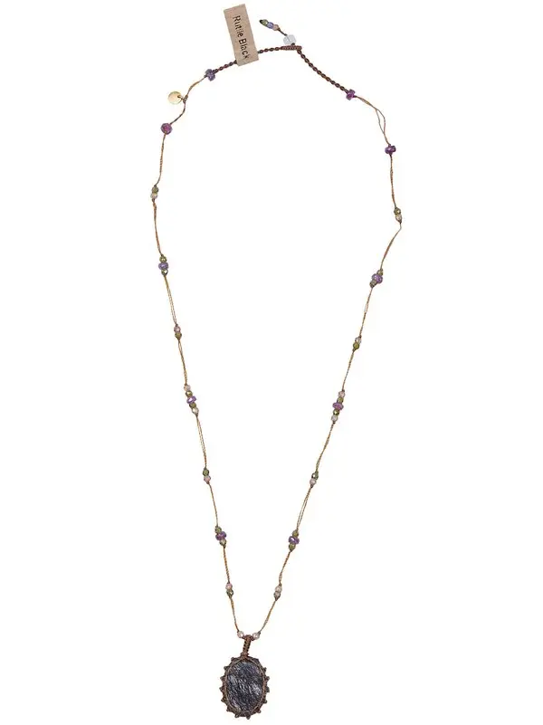 SHARING Short "tibetan Vvv Rutile" Pendant Necklace - Black