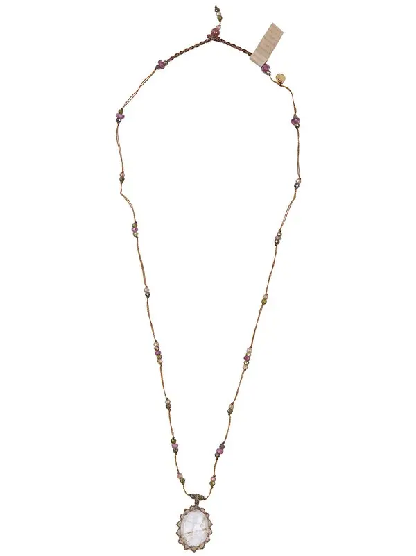 SHARING Quartz Pendant Necklace - Beige