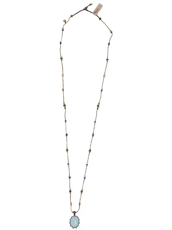 SHARING Long 'tibetan V' Pendant Necklace - Blue