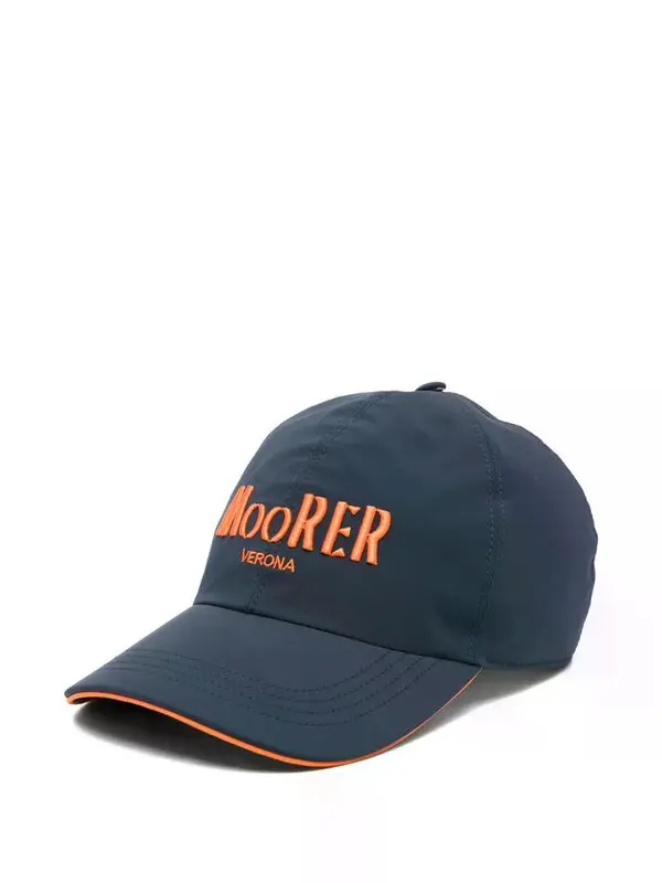 MOORER Logo Embroidered Baseball Cap - Blue