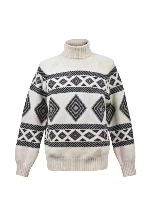 Brunello Cucinelli Patterned Turtleneck Sweater