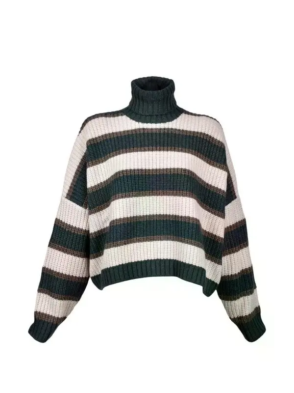 Brunello Cucinelli Striped-knit Turtleneck Sweater