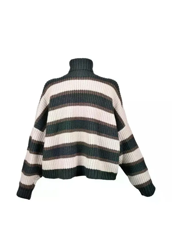 Brunello Cucinelli Striped-knit Turtleneck Sweater