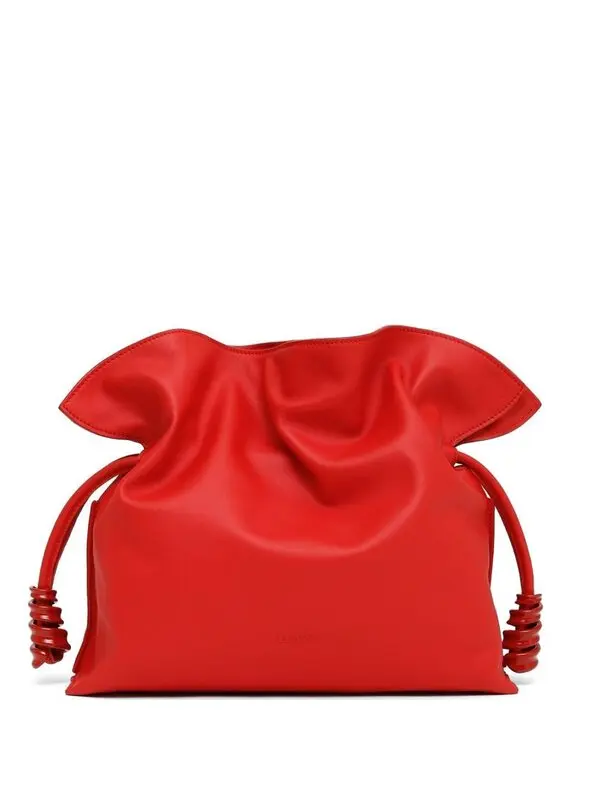 Loewe Flamenco Medium Leather Clutch - Red