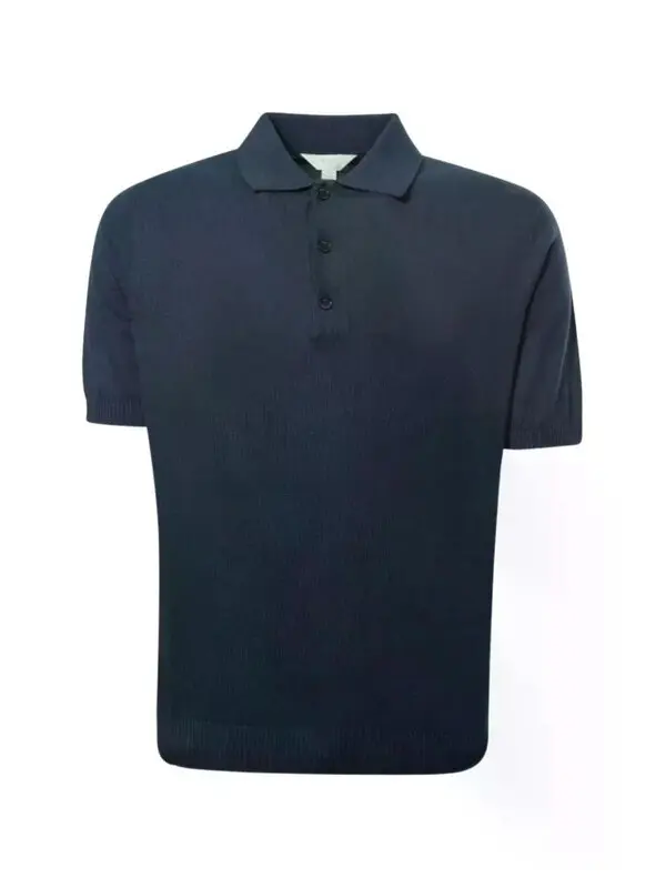 Malo Short-sleeve Knitted Polo Shirt - Blue