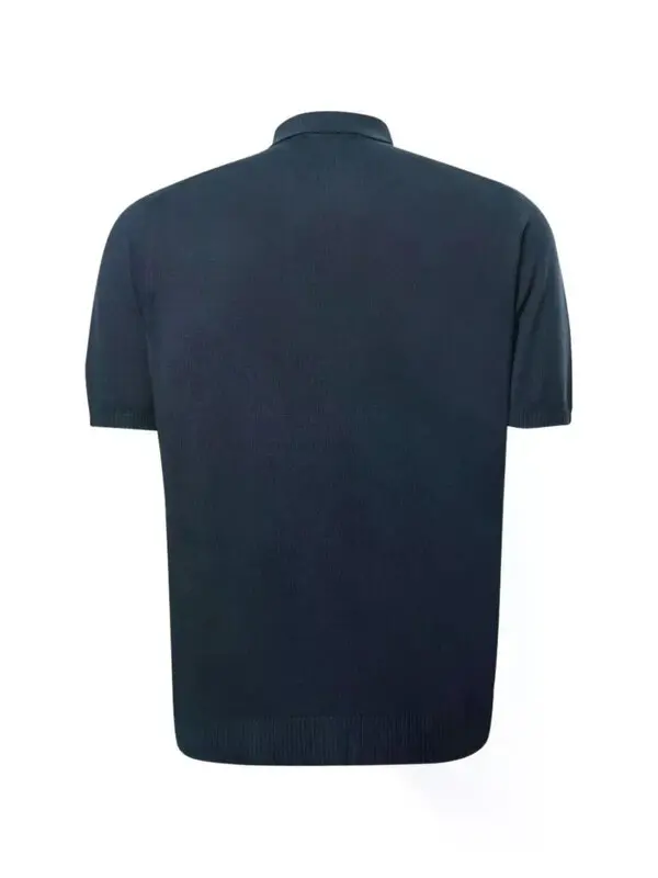 Malo Short-sleeve Knitted Polo Shirt - Blue