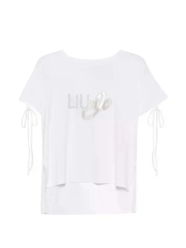 Liu Jo Logo-embellished Drawstring-sleeve T-shirt - White