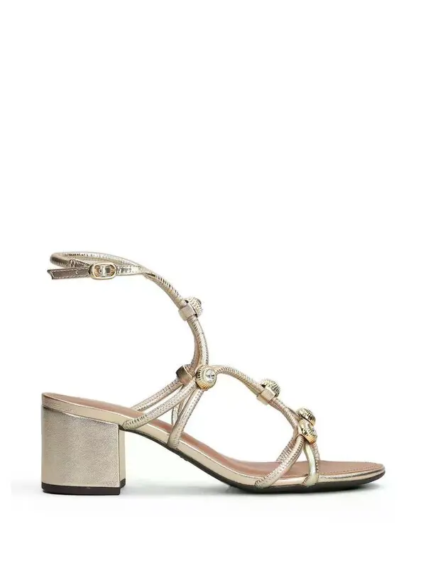 AREZZO 60mm Crystal-embellished Block-heel Sandals - Gold