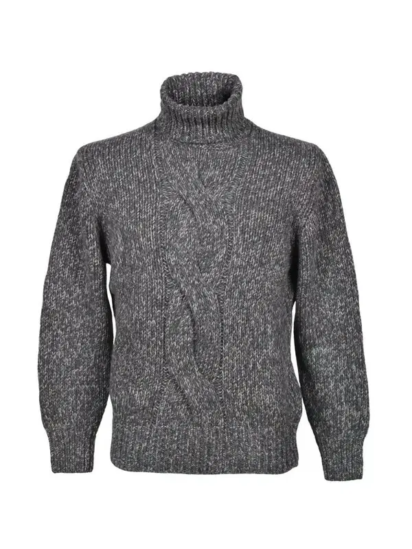 Brunello Cucinelli Cable-knit Roll-neck Sweater - Grey