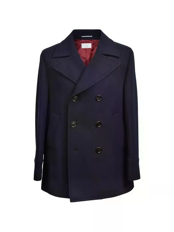 Brunello Cucinelli Double-breasted Pea Coat - Blue