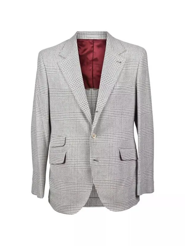 Brunello Cucinelli Check Three-button Blazer - Grey