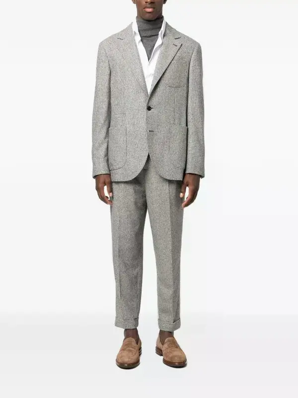 Brunello Cucinelli Houndstooth-pattern Blazer - Grey