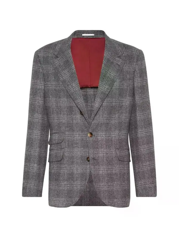 Brunello Cucinelli Plaid Deconstructed Blazer - Grey