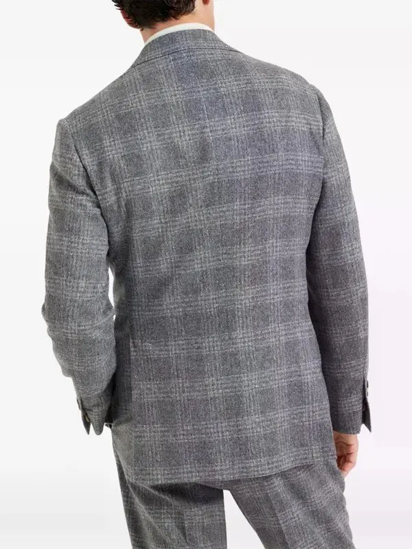 Brunello Cucinelli Plaid Deconstructed Blazer - Grey