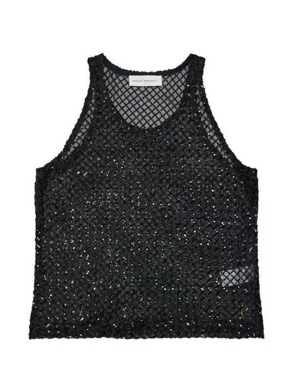 NICCOLO PASQUALETTI Sequin-embellished Mesh Top