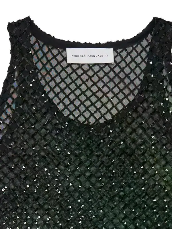 NICCOLO PASQUALETTI Sequin-embellished Mesh Top