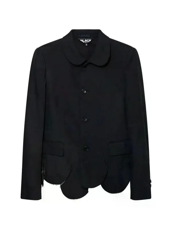 Comme Des Garçons Scalloped-hem Peter Pan-collar Jacket - Black