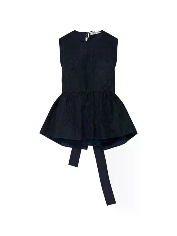 Cecilie Bahnsen Bea Cloqué Peplum Top - Blue