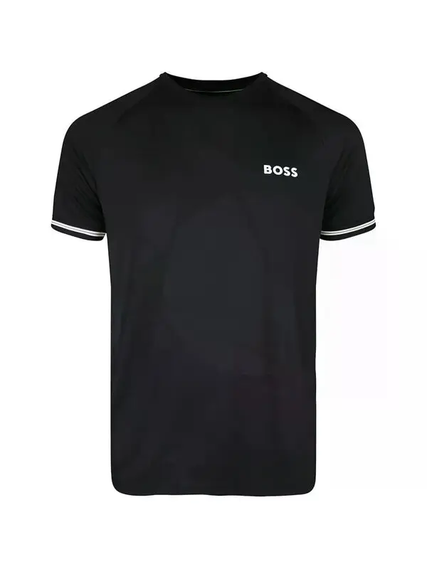 BOSS Logo-print Raglan-sleeve T-shirt - Black