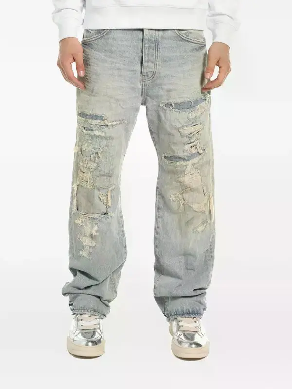 PURPLE BRAND Distressed Straight-leg Jeans