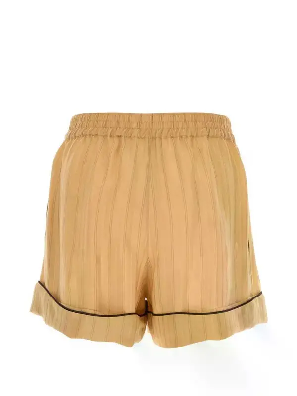 Saint Laurent Embroidered Silk Pajama Shorts - Neutrals