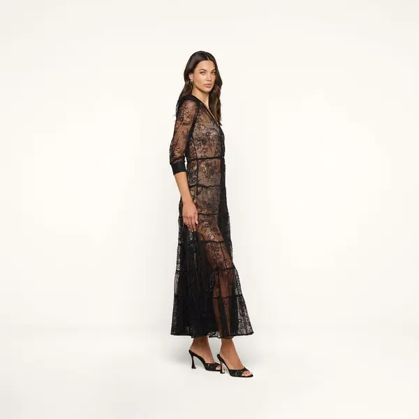 L'Agence Seraphina Lace Tiered Maxi Dress