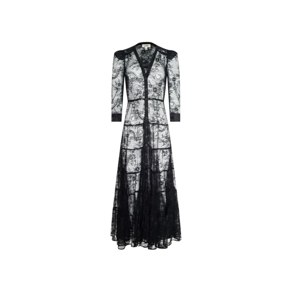 L'Agence Seraphina Lace Tiered Maxi Dress