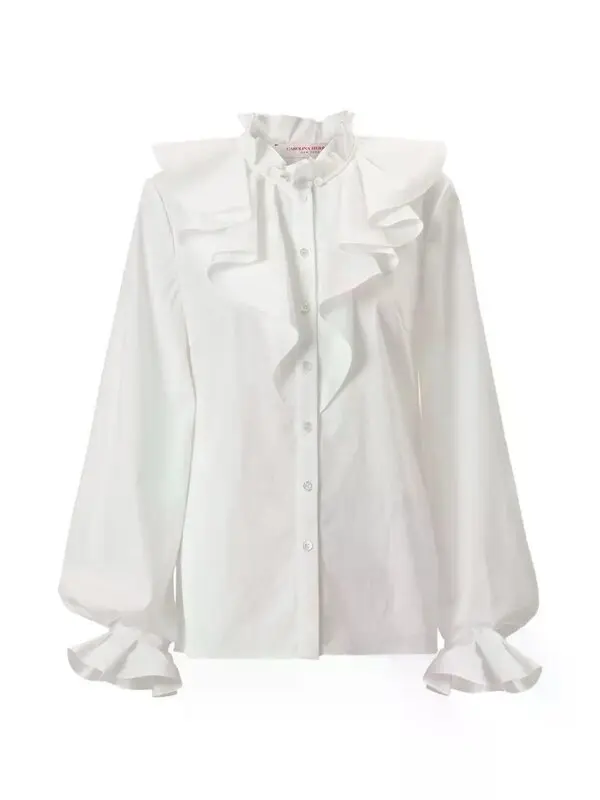Carolina Herrera Ruffle Blouse - White