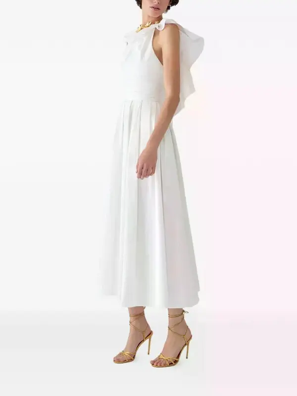 Carolina Herrera Ruffled Neckline Midi Dress
