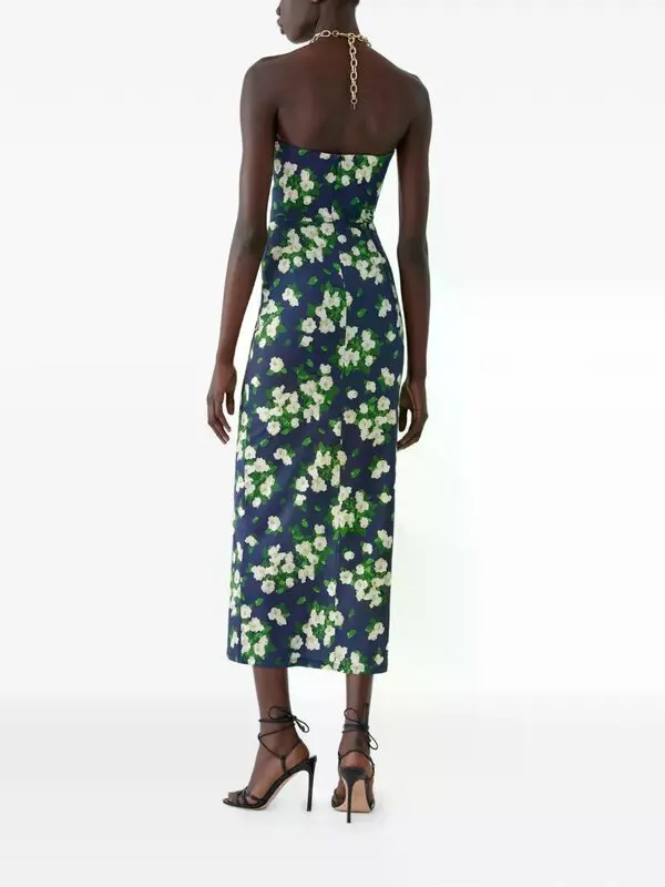 Carolina Herrera Floral-print Halterneck Midi Dress