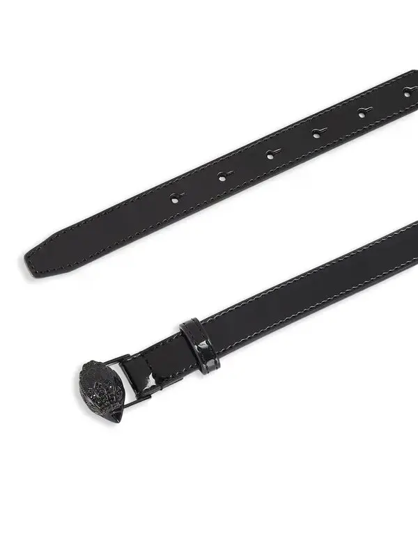 Kurt Geiger Eagle Head Patent-leather Belt - Black