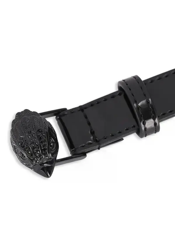 Kurt Geiger Eagle Head Patent-leather Belt - Black