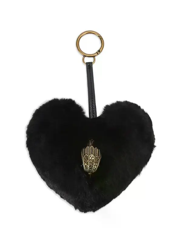 Kurt Geiger Eagle Head Heart Keyring - Black