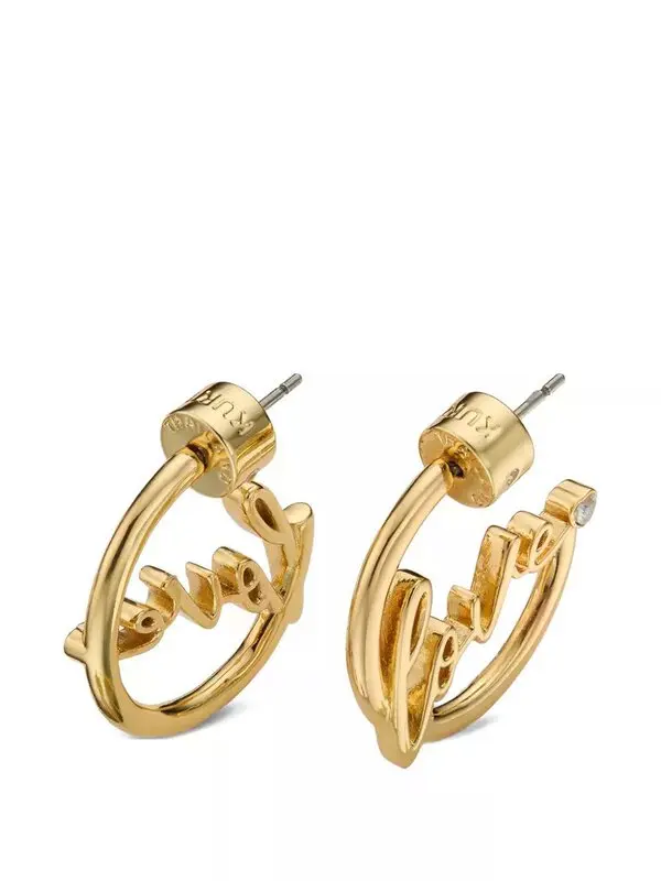 Kurt Geiger Love-motif Hoop Earrings - Gold
