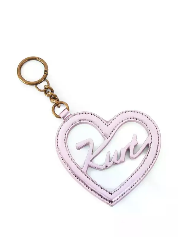 Kurt Geiger Heart-shape Logo-script Keyring - Pink