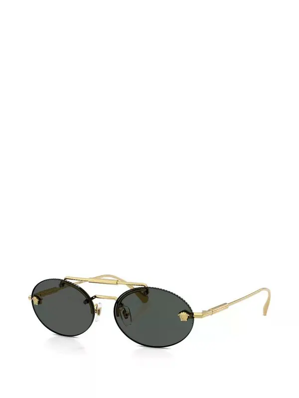 Versace Medusa Oval-frame Sunglasses - Gold
