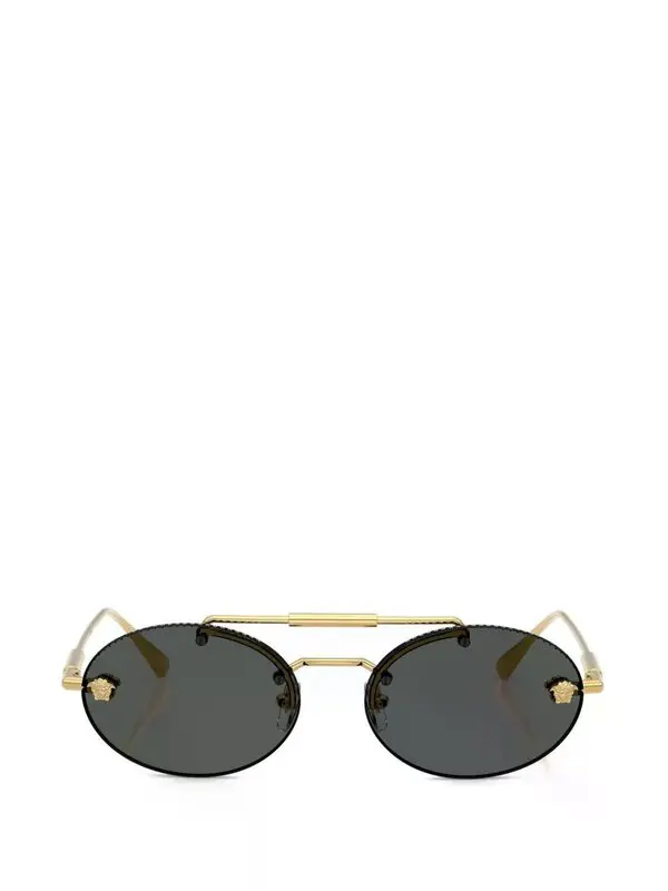 Versace Medusa Oval-frame Sunglasses - Gold