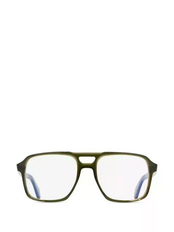 CUTLER & GROSS Double-bridge Pilot-frame Glasses - Green
