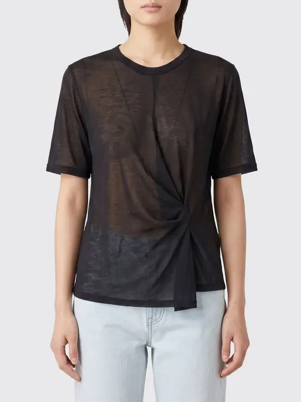 SEMICOUTURE Twisted Detail T-shirt - Black