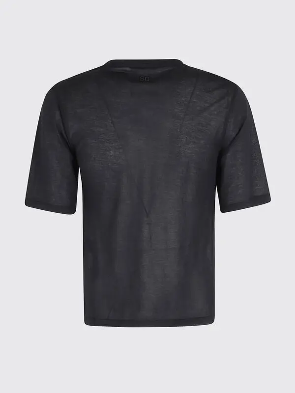 SEMICOUTURE Twisted Detail T-shirt - Black