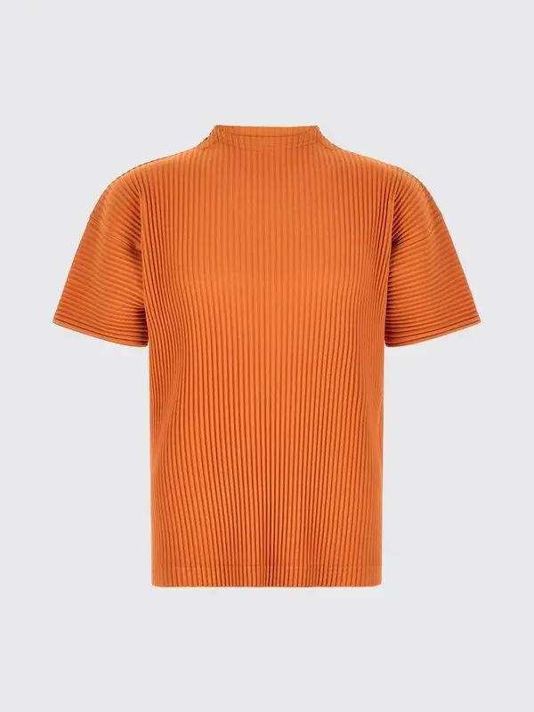 Issey Miyake Pleated Polyester T-shirt - Orange