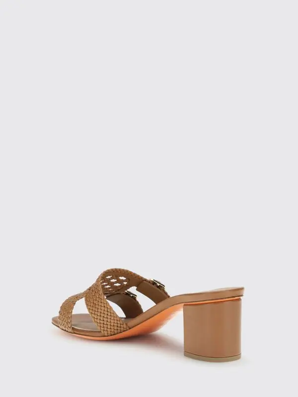 Santoni Woven Leather Mules With Buckles