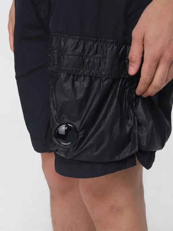 C.P. COMPANY Logo Detailed Cargo Shorts - Black