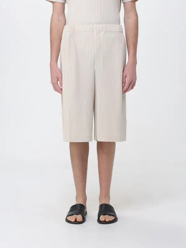 Issey Miyake Homme Plissé Pleated Technical Crêpe Shorts - Beige