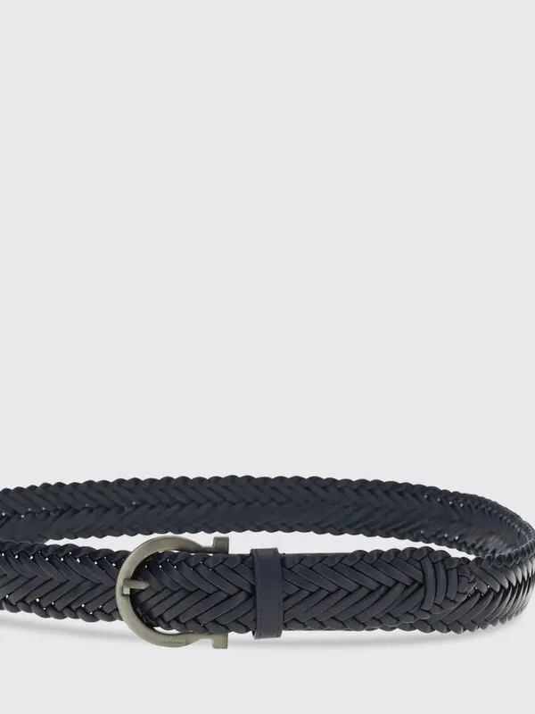 FERRAGAMO Gancini Woven Leather Belt