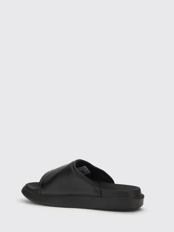 Y3 Leather Sliders - Black