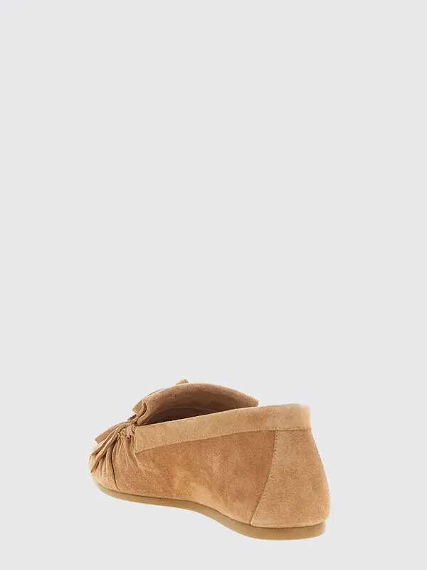 STUART WEITZMAN Suede Fringed Loafers - Brown