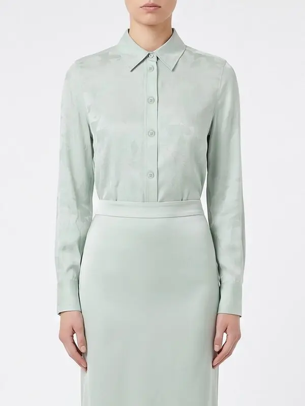 Calvin Klein Slim Fit Viscose Shirt With French Collar And Curved Hem
