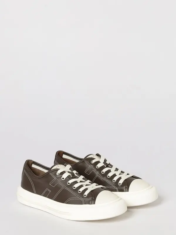 Hogan Rebel Low-top Sneakers In Smooth Calfskin With Embroidered Side H Logo